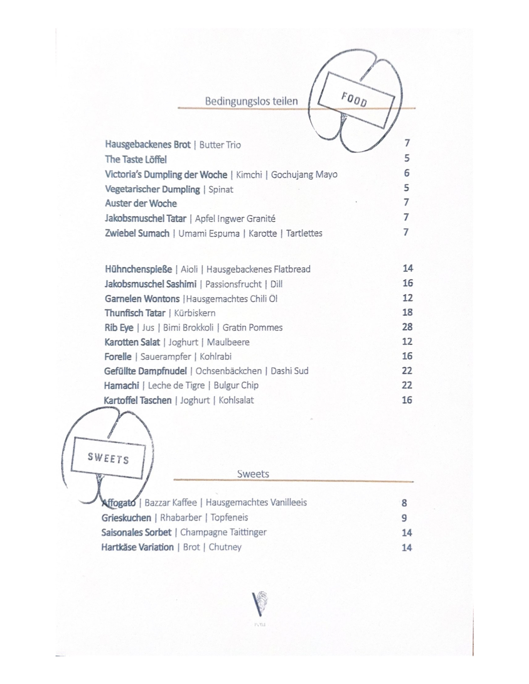 Entdecken Sie unsere Á la carte Speisekarte im Port Victoria Neuss
